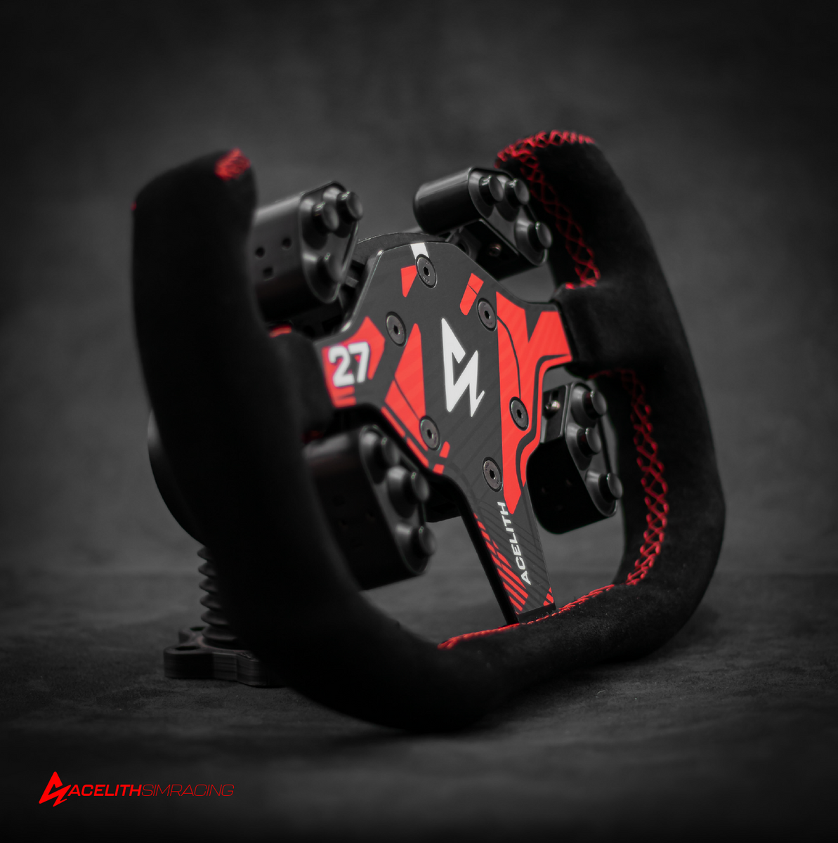 NEW Ace-One V2 C30 - Suede & Red stitching – Acelith Design Sim Racing